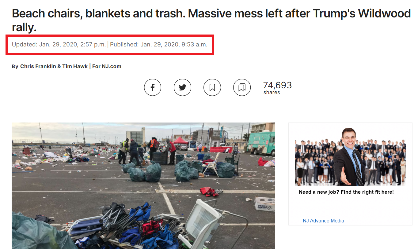 Old photo of trash-strewn at Trump rally linked to 2024 | ছবিটি চার বছর ...